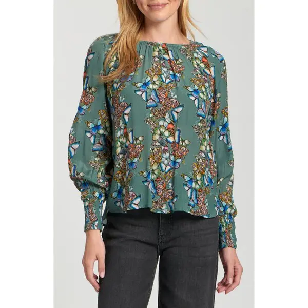 APNY Printed Long Sleeve Top - Mint Frost Multi