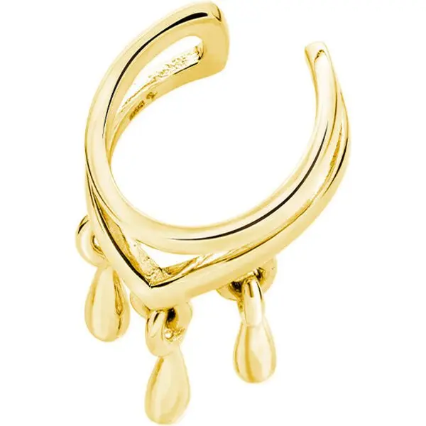 LUCY QUARTERMAINE Vermeil Tri Drop Ear Cuff