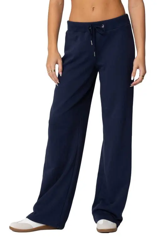 EDIKTED Quinn Straight Leg Sweatpants - Navy