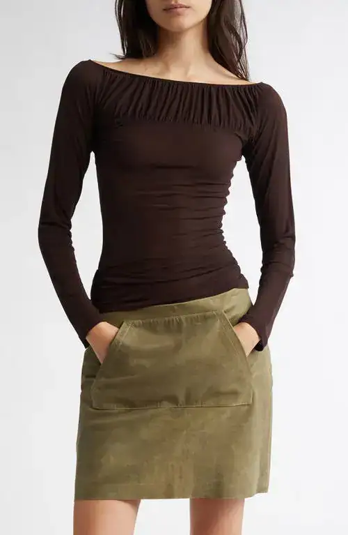 Paloma Wool Azucar Shirred Knit Top - Brown | Editorialist