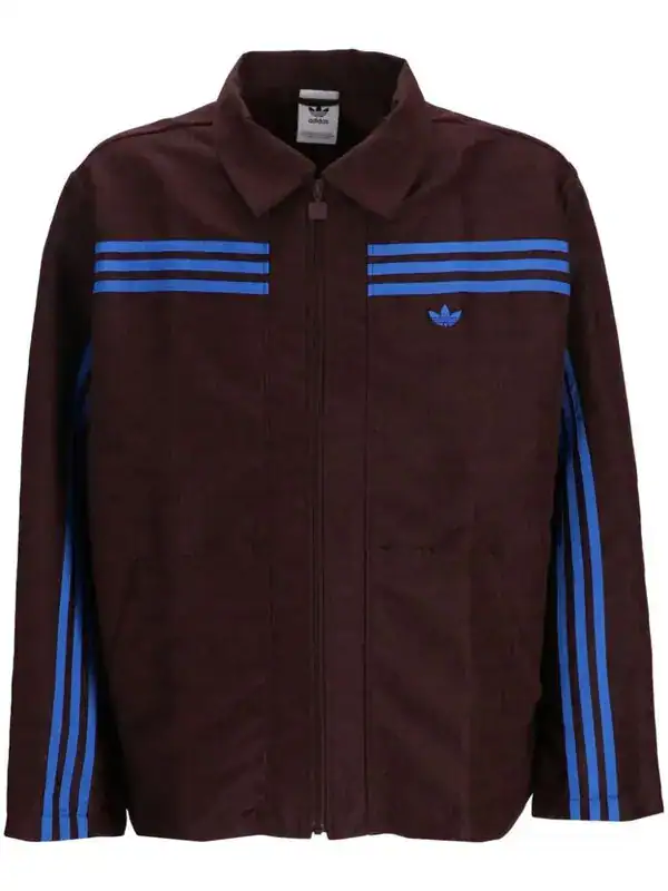 Adidas Originals Jacquard Zip-Up Jacket In Brown - 27% Off
