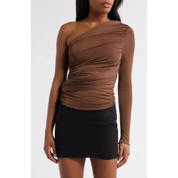 MISTRESS ROCKS Ruched One-shoulder Top
