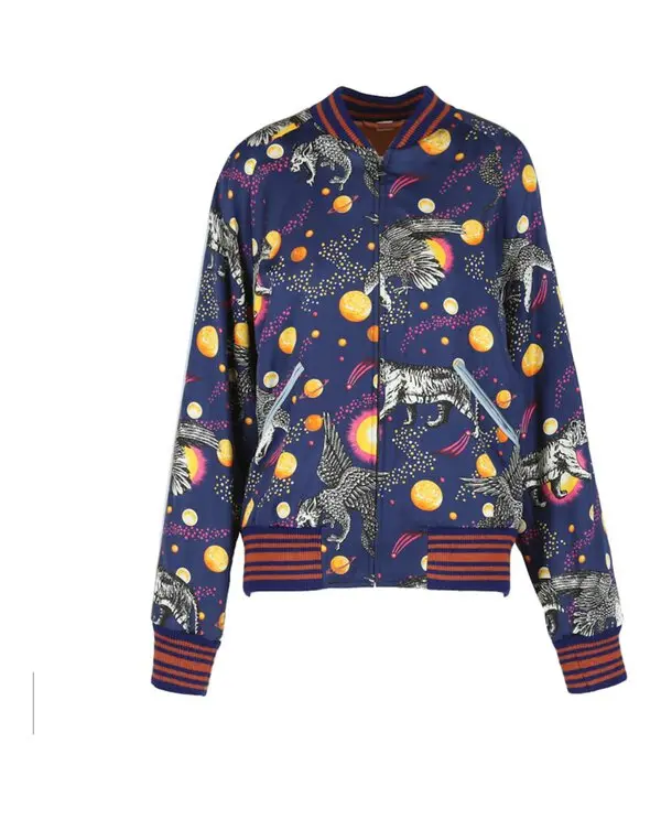 Gucci Printed Silk Bomber Jacket