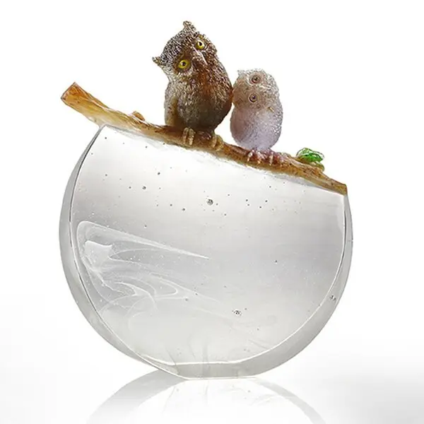 LIULI Crystal Owl Sculpture, This Lifetime Lanyu Scops