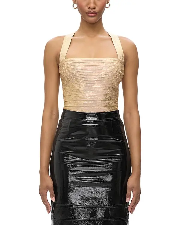 Herve Leger Serena Top - Gold Foil