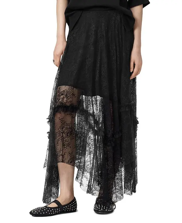 All Saints Josie Lace Midi Skirt
