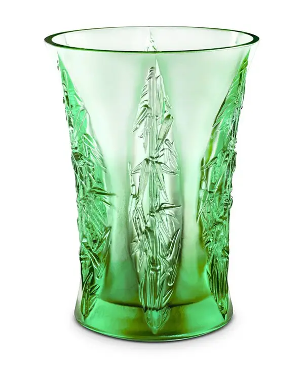 LIULI Crystal Floral Vase, In The Presence Of Spring Lovely Bamboo Shadows