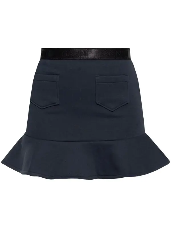 GANNI Flared-hem Mini Skirt