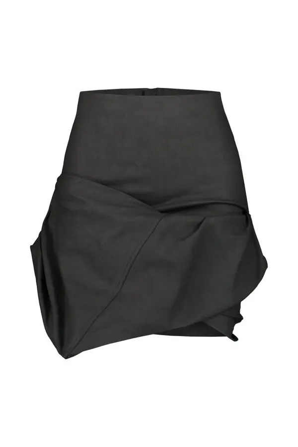 Rick Owens Draped Denim Miniskirt