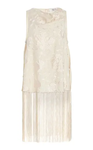 Sea Priscilla Fringed Embroidered Top - White
