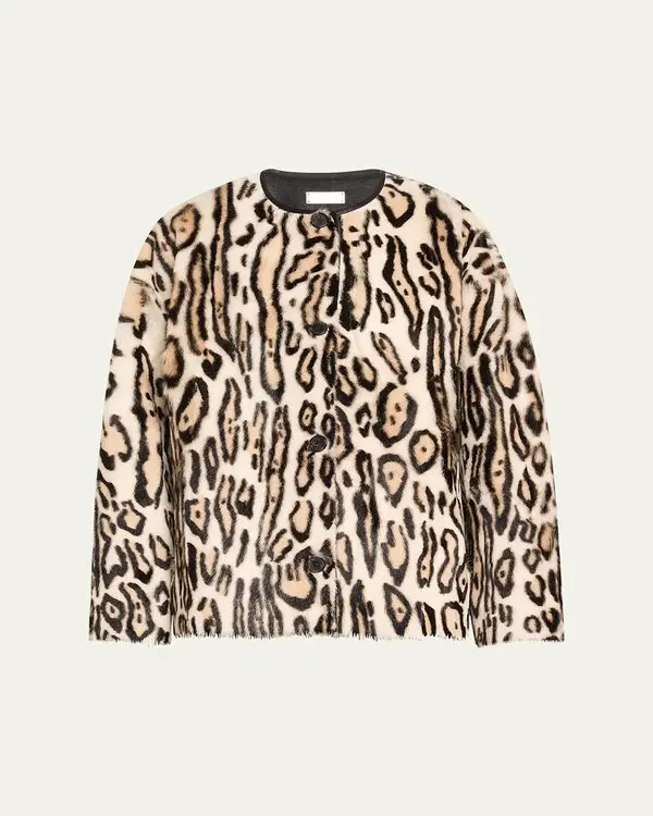 UTZON Jovanne Leopard Cashmere Overcoat