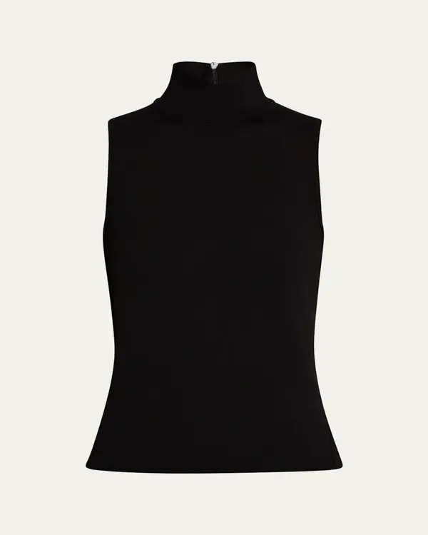Rag & Bone Irina Ponte Turtleneck Tank Top - Black