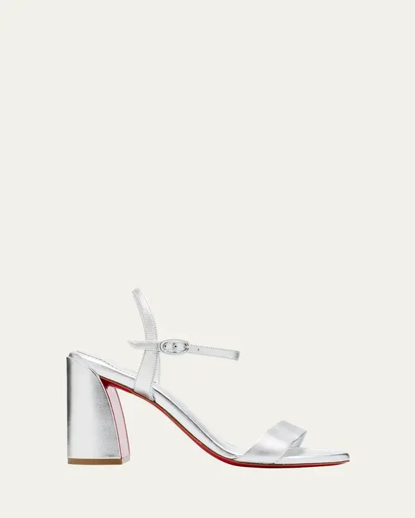 CHRISTIAN LOUBOUTIN Miss Jane Ankle-strap Sandals - Silver