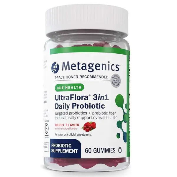 METAGENICS Ultraflora 3 In 1 Daily Probiotic Berry Flavor 60 Gummies