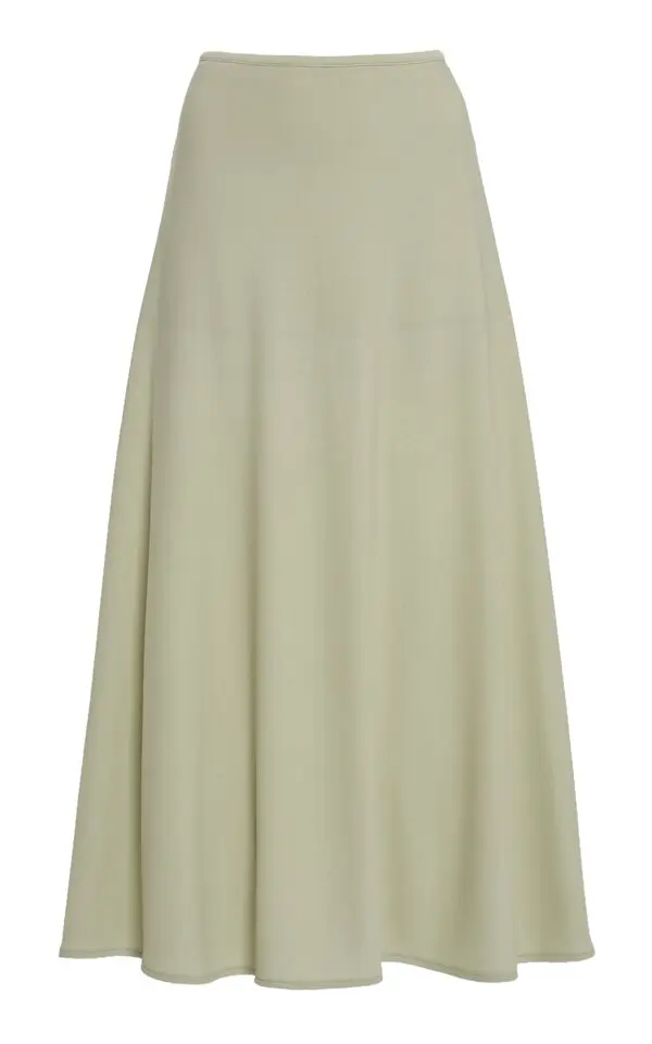 JIL SANDER Compact-knit Jersey Midi Skirt - Green