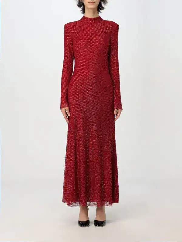 self portrait red dress long sleeve self-portrait Knit Mini Dress in Red