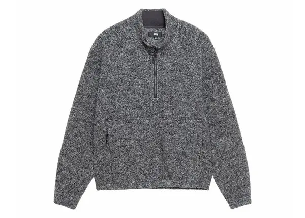 StÜssy Wool Blend Sherpa Mock Neck - Black