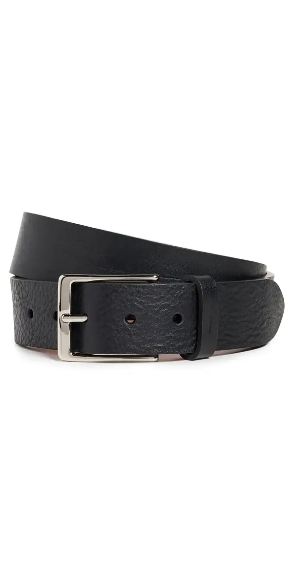 Shinola Lightning Bolt Keeper Leather Belt - Black