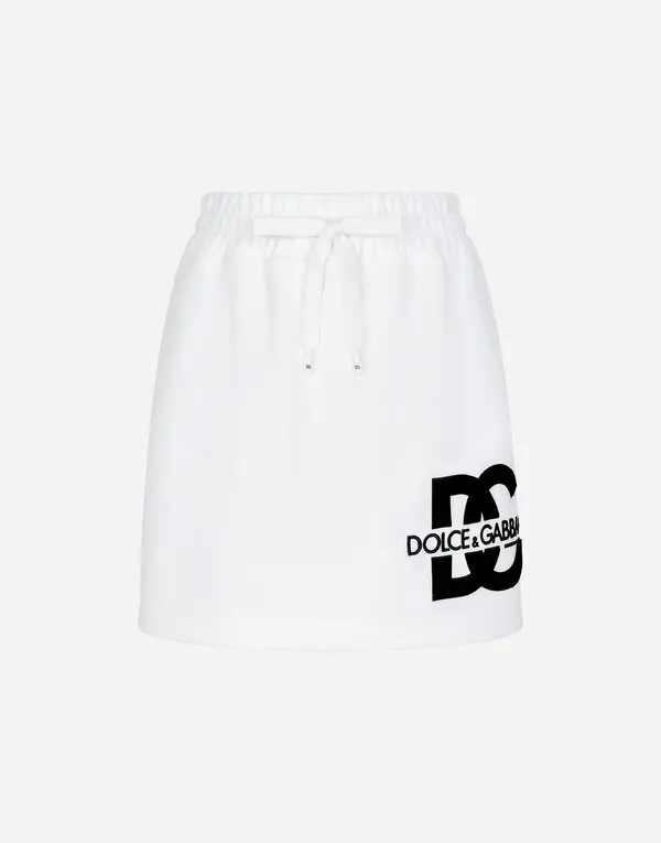 Dolce & Gabbana Jersey Miniskirt With Dg Logo Patch