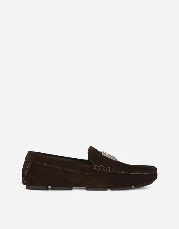 Dolce & Gabbana Suede Driver Loafers - Brown