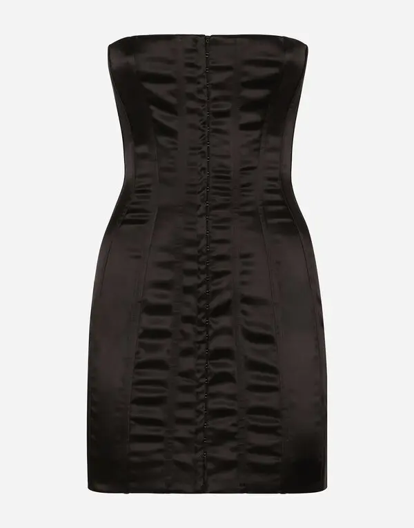 Dolce & Gabbana Short Strapless Satin Dress