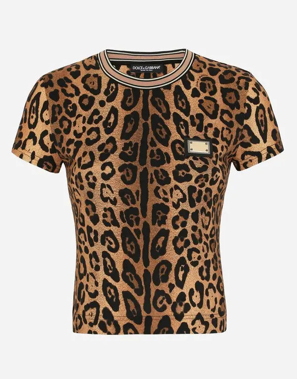 Dolce & Gabbana Leopard Short Sleeve T-shirt - Print