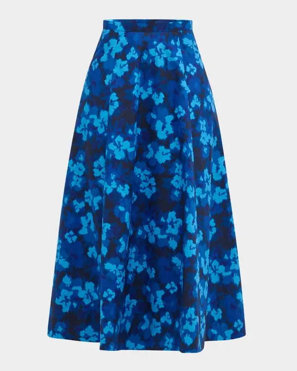 MARNI Printed cotton midi wrap skirt