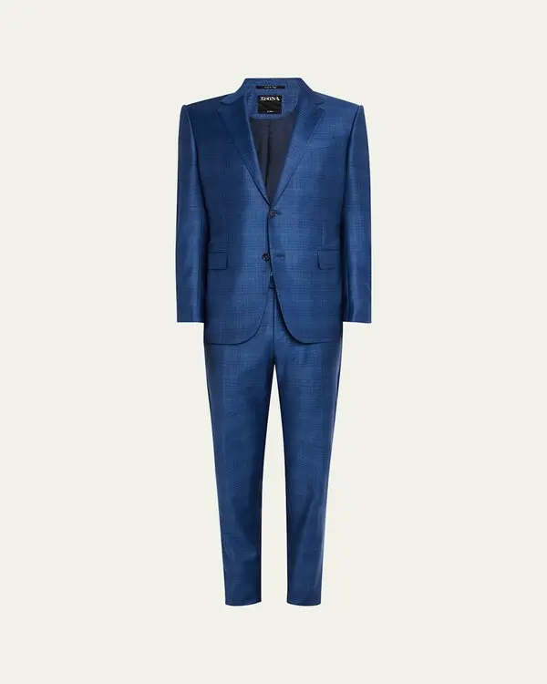 Zegna Trofeo Check Suit - Md Blu Ck