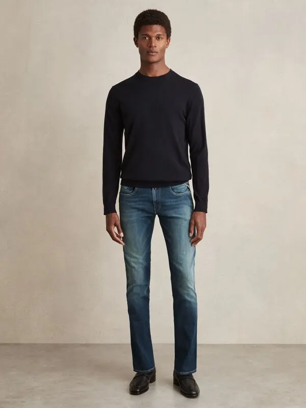 REPLAY Anbass Slim-fit Hyperflex Jeans - Mid Blue