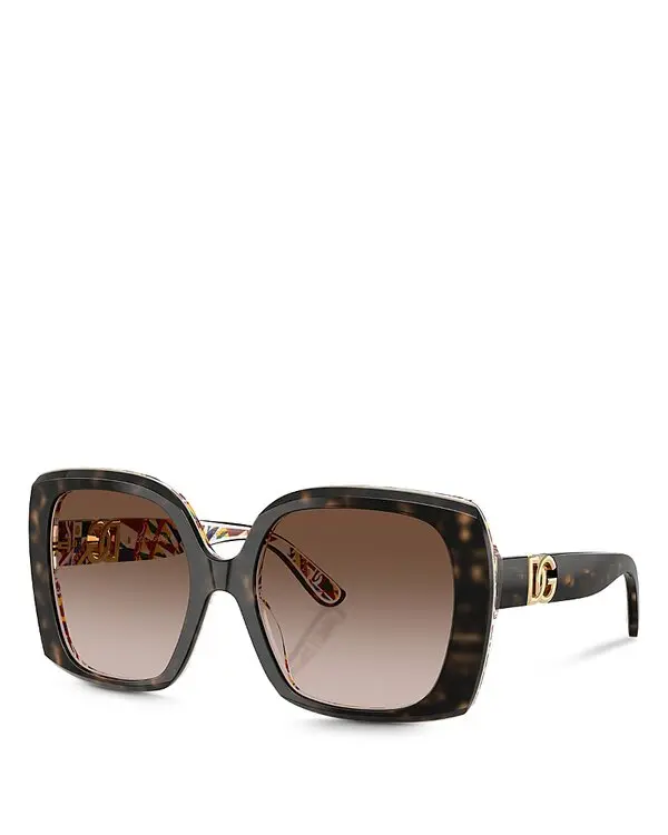 Dolce & Gabbana Allure Square Sunglasses - Light Havana