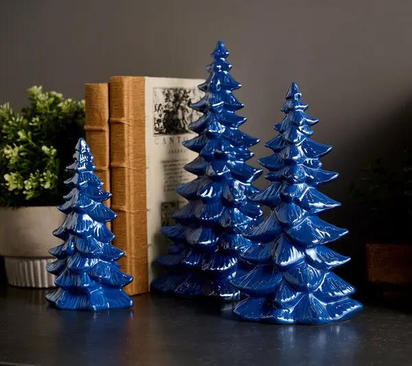 VALERIE PARR HILL Set Of 3 Ceramic Trees Valerie