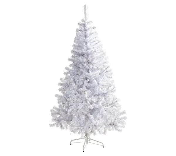 NEARLY NATURAL 6' White Artificial Christmas Tree Nearly Na Tural