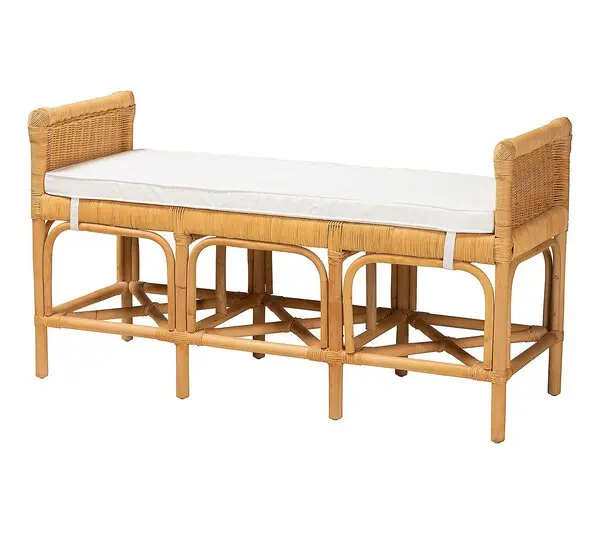 BALI & PARI Nairi Natural Brown Rattan Bench
