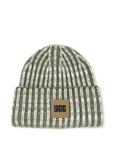 Pink Chunky Space Dye Beanie - Green
