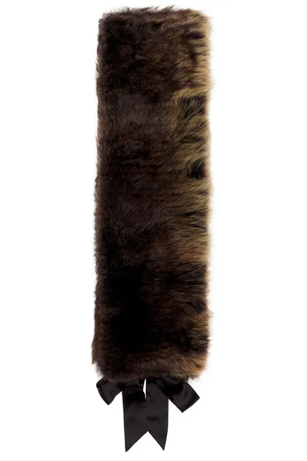 Saint Laurent Fur Scarf In Chocolate