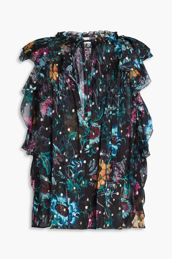 Ulla Johnson Dominique Printed Metallic Top