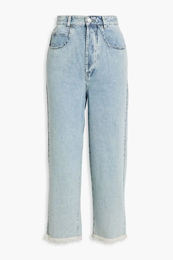 Isabel Marant Laliskasr Frayed High-rise Straight-leg Jeans - Light Denim