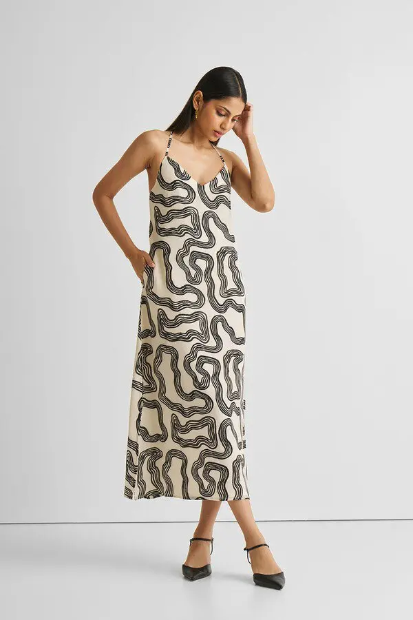 REISTOR Midi Slip Dress - Stripe