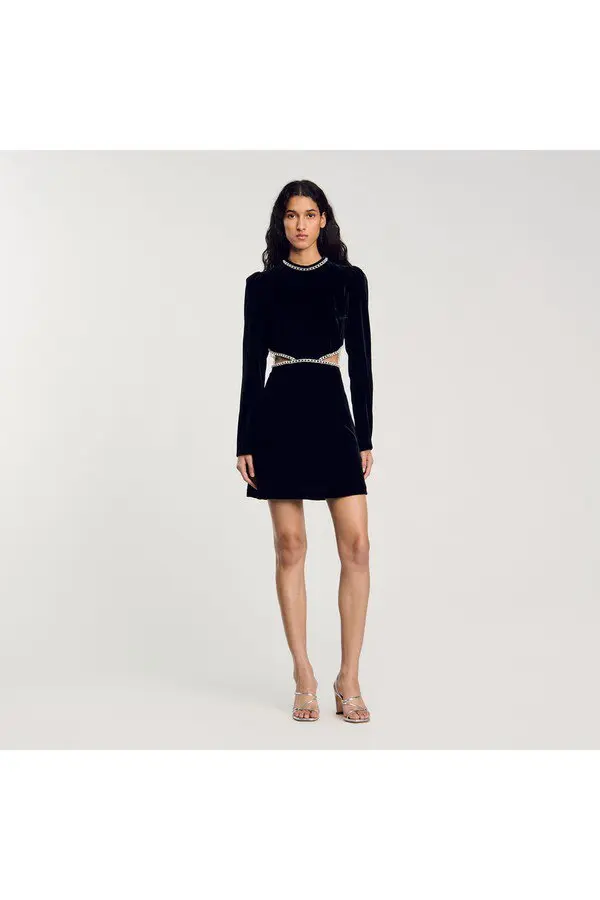 sandro short velvet dress Short velvet dress