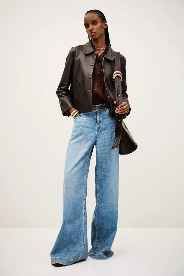 Ba&sh Milos Leather Jacket - Brown