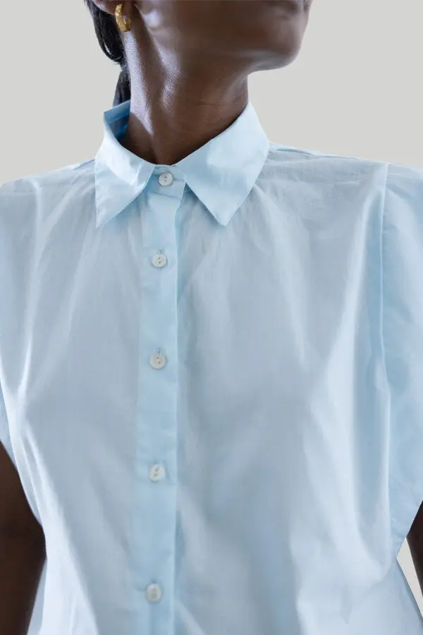REISTOR Organic Cotton Button-down Shirt - Blue