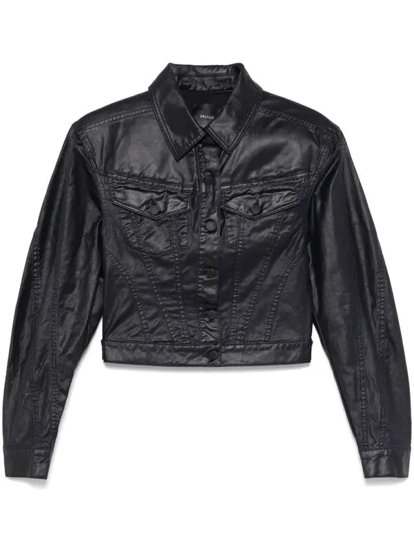 MUGLER Wax-effect Denim Jacket - Blue