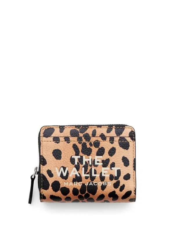 Marc Jacobs The Cheetah Leather Mini Compact Wallet - Black