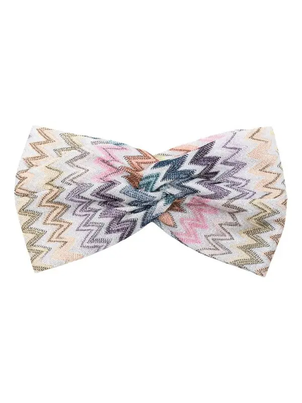 Missoni Purple Knit Chevron Headband Missoni Chevron Headband in Pink and Blue – Rumpus Resort main image 3