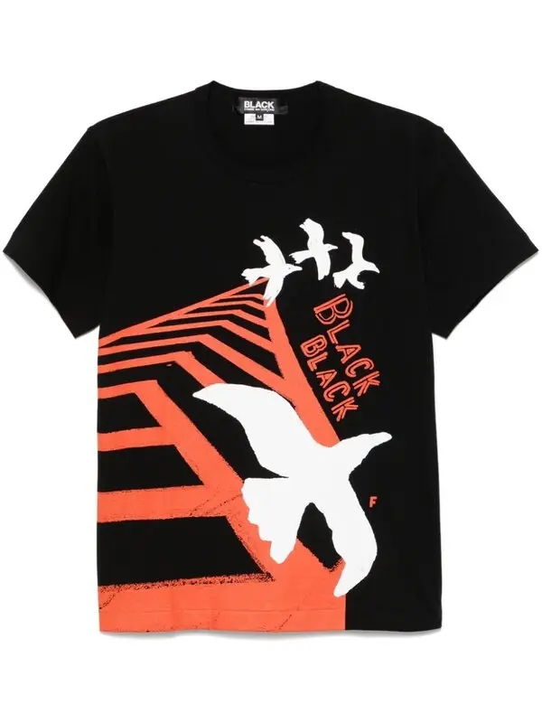 BLACK COMME DES GARÇONS Bird-print T-shirt