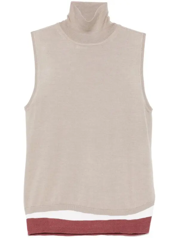 Lorena Antoniazzi Striped-hem Vest