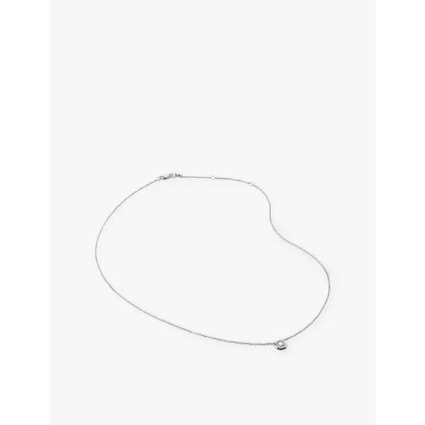Monica Vinader Solitaire Diamond Pendant Necklace - Sterling Silver