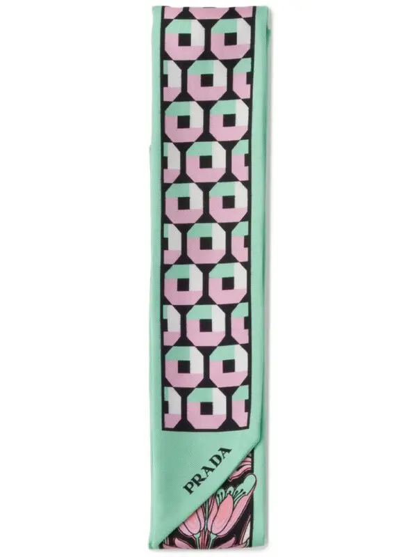 Prada Silk Scarf - Green