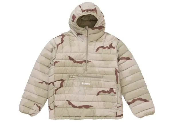 Supreme Micro Down Half Zip Hooded Pullover - Desert Camo