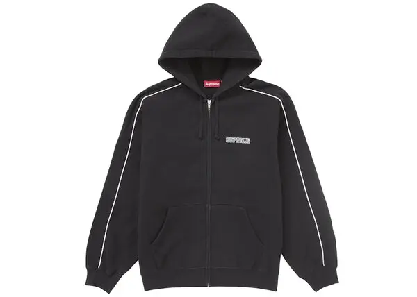 Supreme Zip Up Hooded Sweatshirt - Black